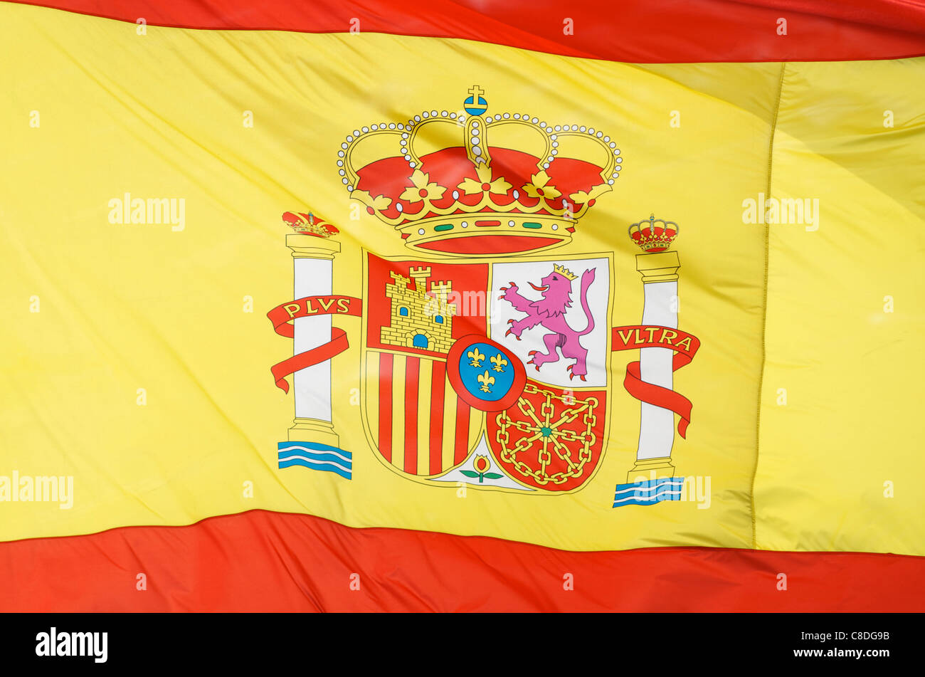 close up of the Spanish flag waving Stock Photo - Alamy