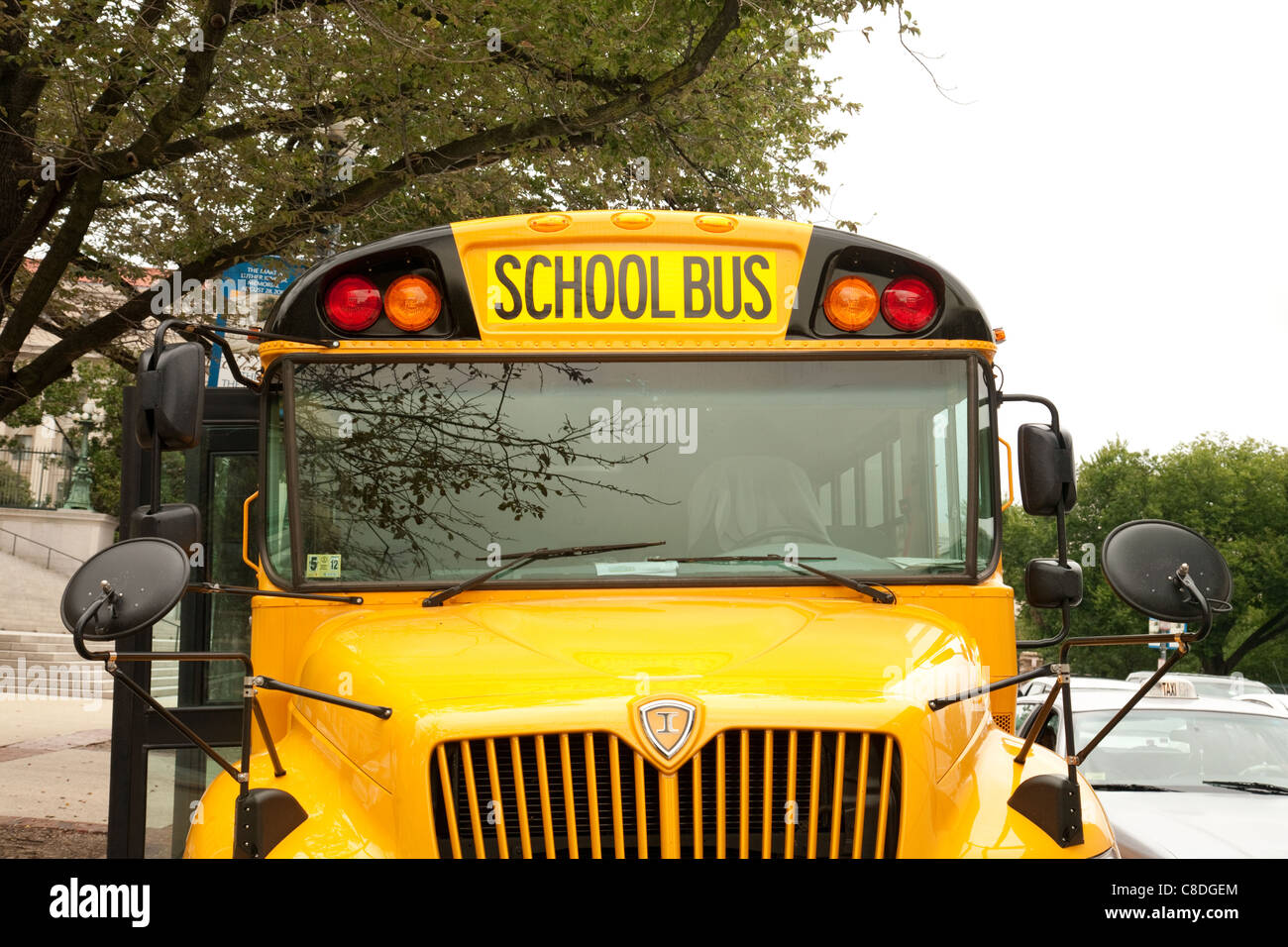 Close up of yellow american school bus, Washington DC USA Stock Photo ...