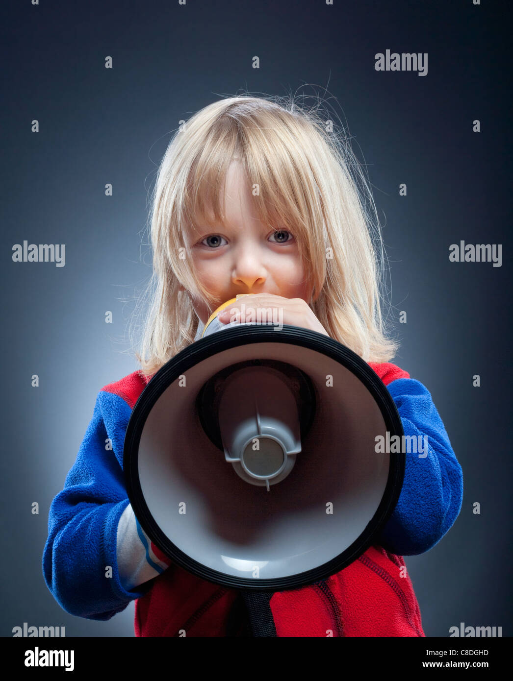 Boy with megaphone hi-res stock photography and images - Alamy