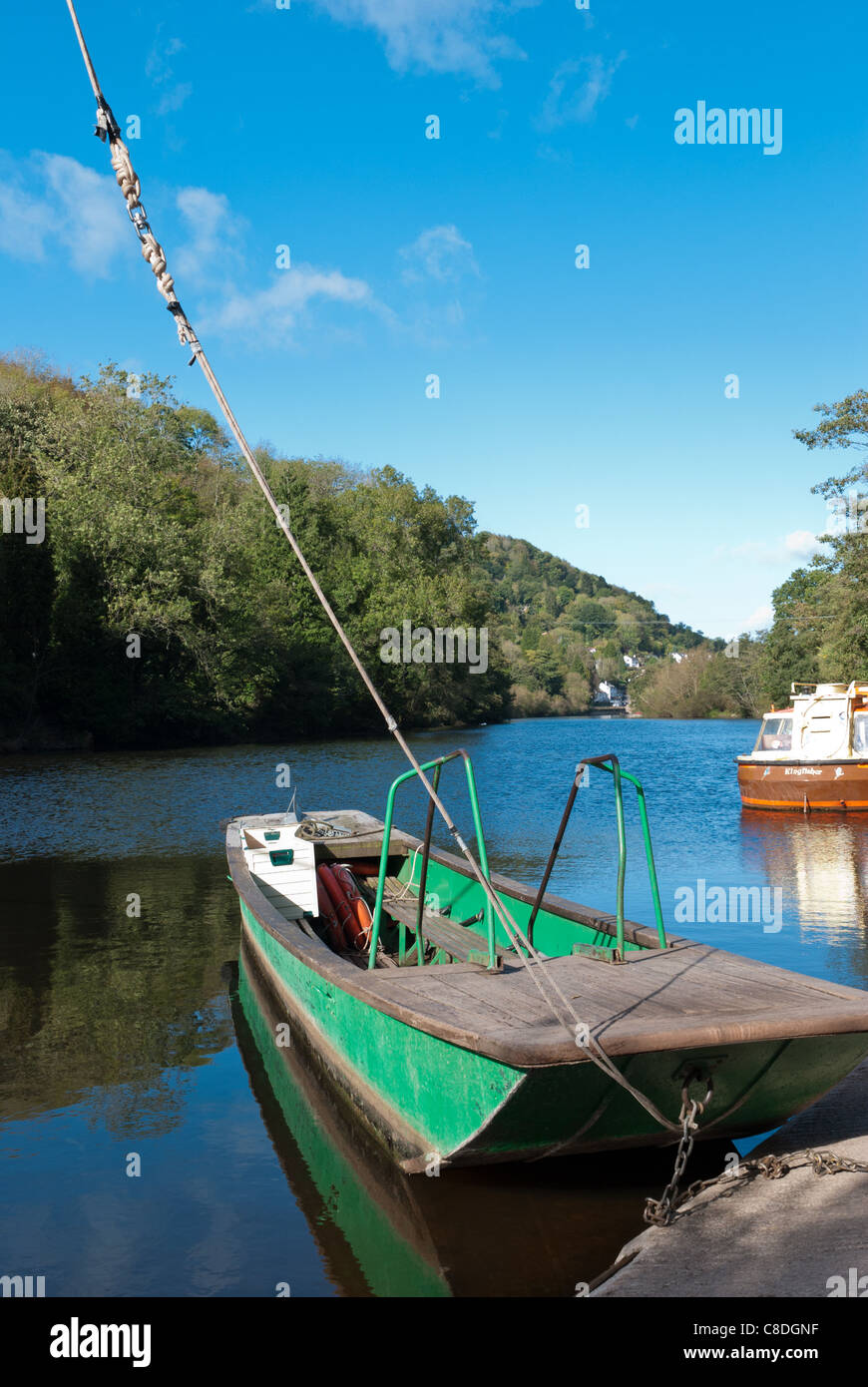 Symonds Yat ancient hand ferry on the river wye in herefordshire, UK ...