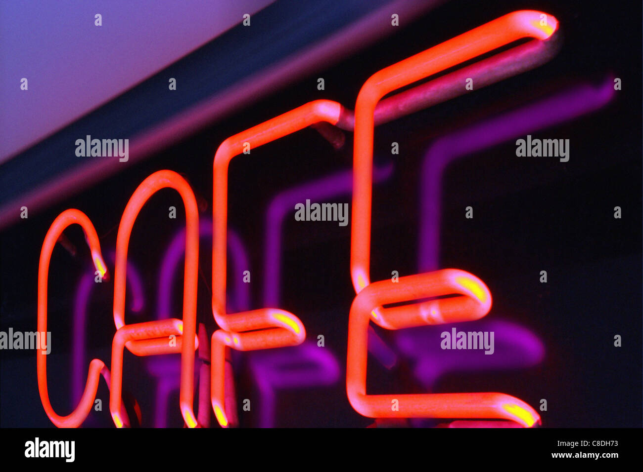Cafe neon sign Stock Photo - Alamy