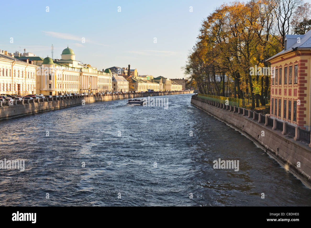 Fontanka river and situated on its banks Summer Garden, Saint ...