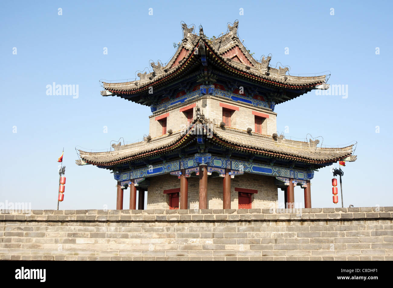 Famous ancient city wall of Xian China Stock Photo - Alamy