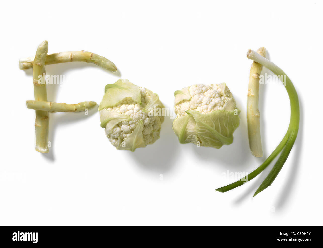 Food written with vegetables Stock Photo - Alamy