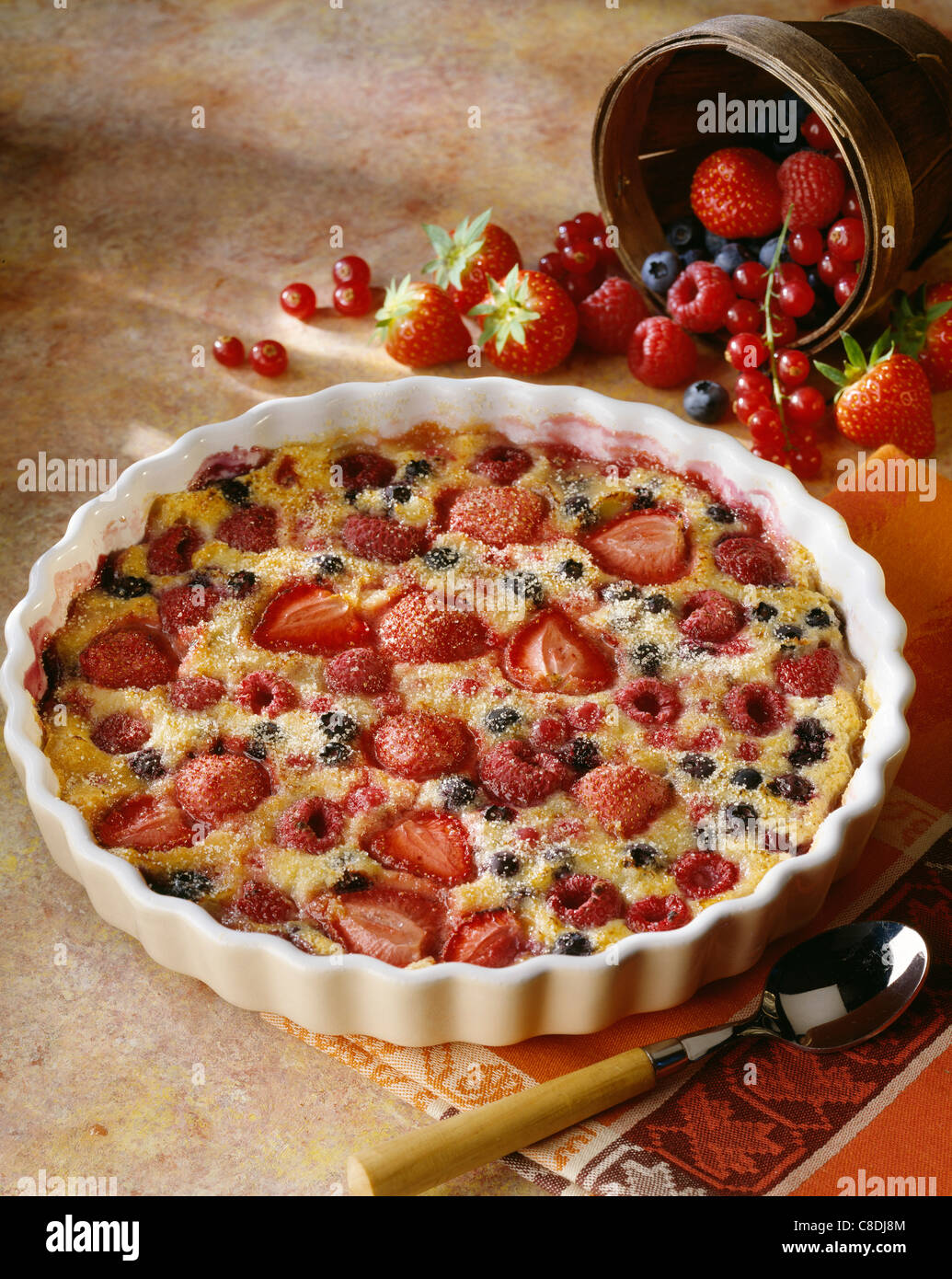 Summer fruit Clafoutis Stock Photo - Alamy