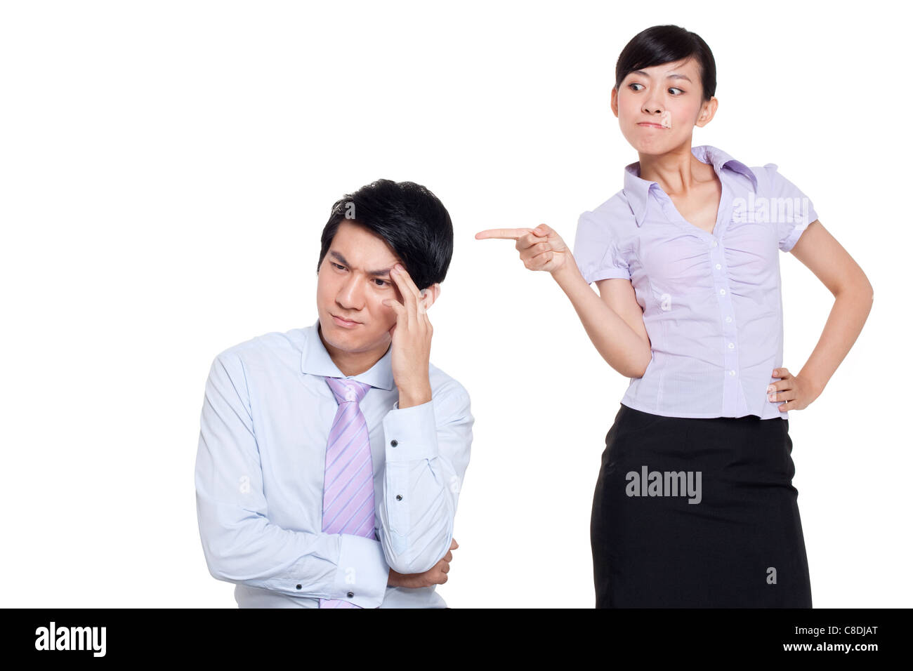 Manager Scolding Employee Stock Photo - Alamy