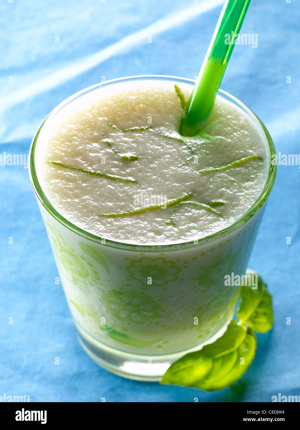 Lime and basil milk shake Stock Photo - Alamy
