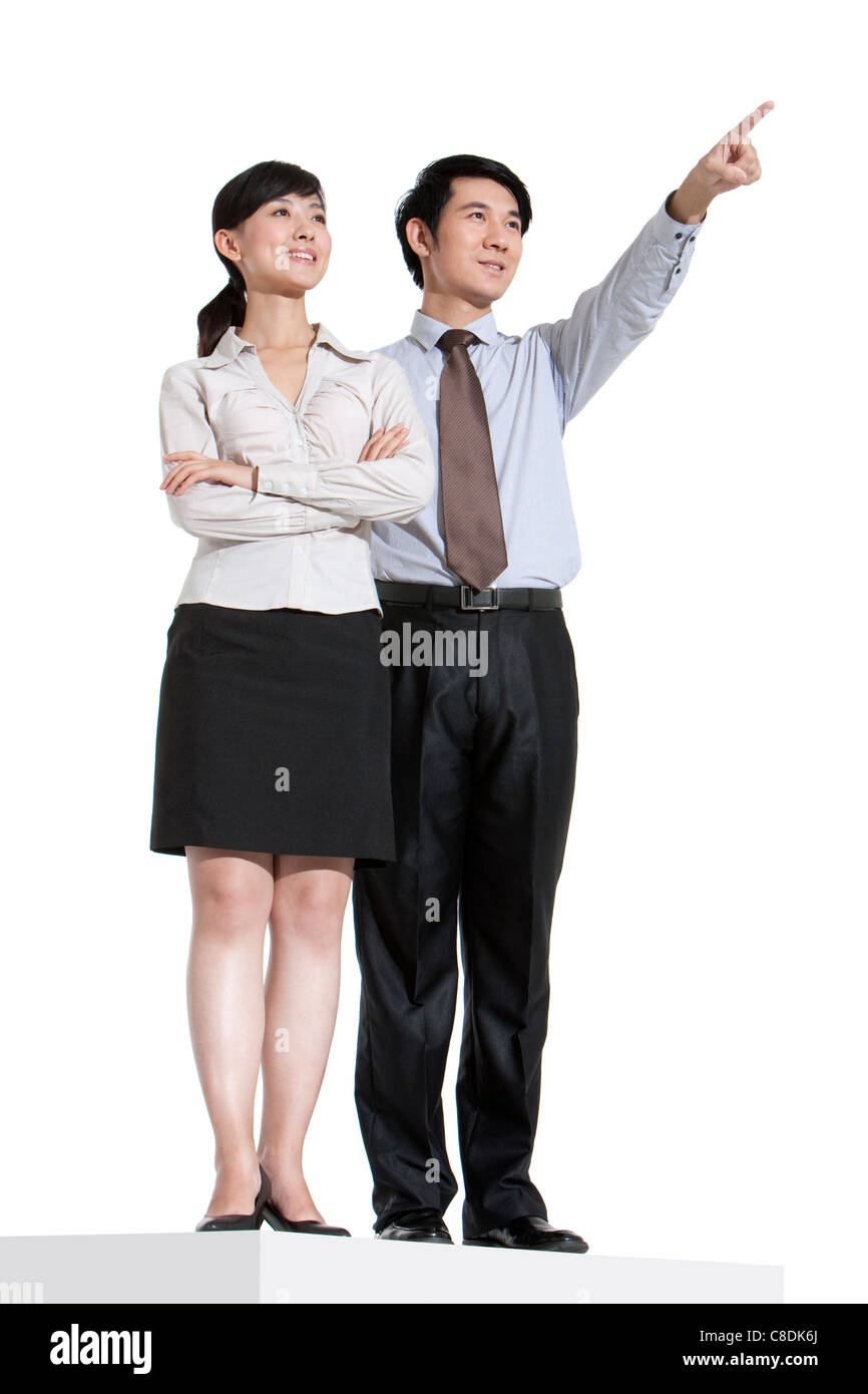Business Colleagues Looking Into the Future Stock Photo - Alamy