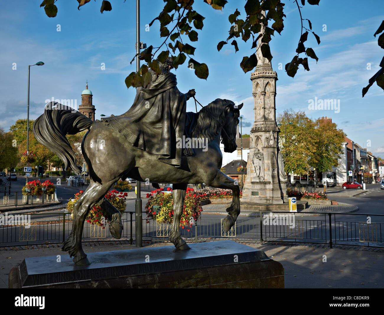 Banbury Cross monument and the "fine lady" statue. Oxfordshire UK Stock ...