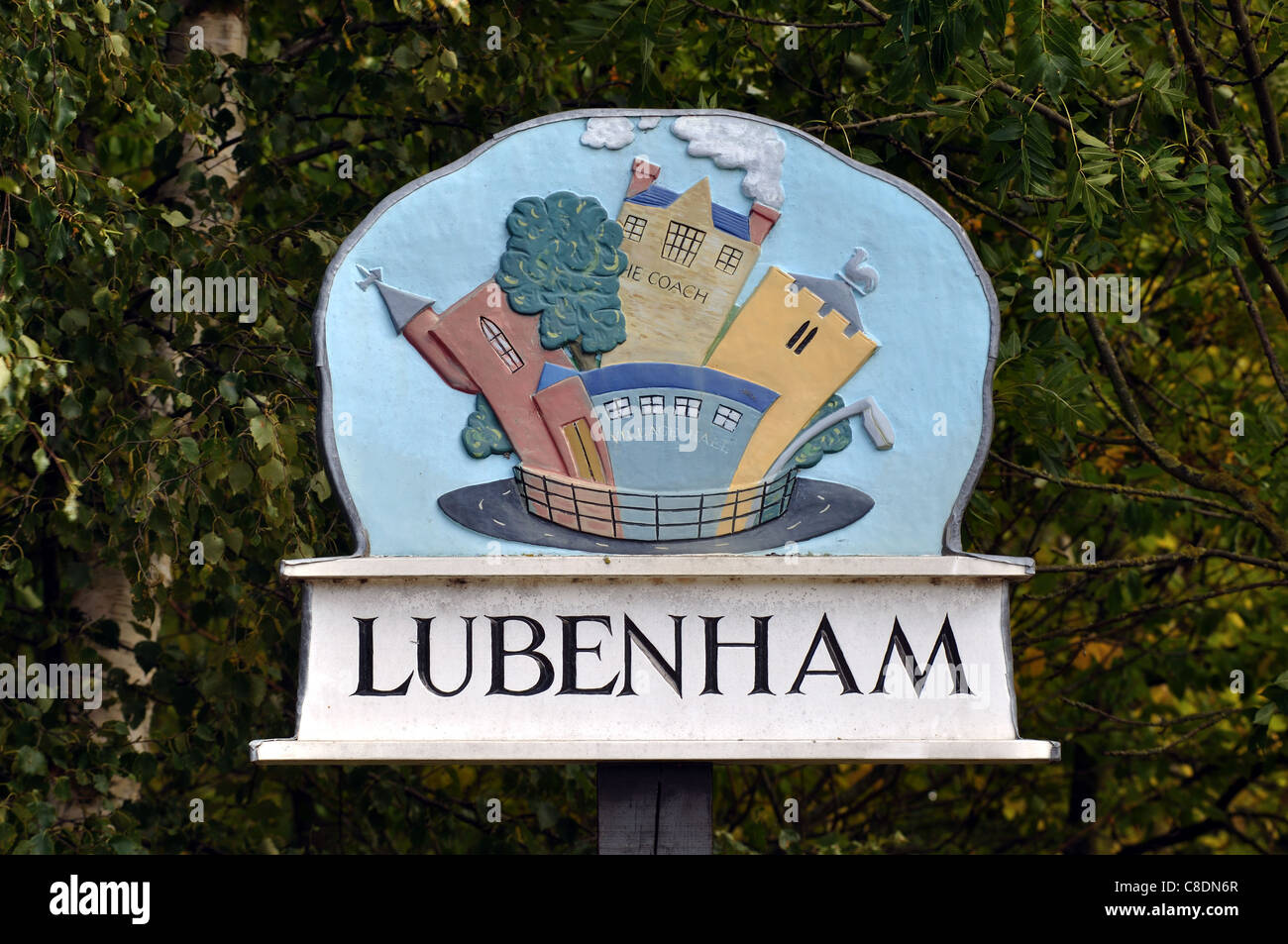 Village sign, Lubenham, Leicestershire, England, UK Stock Photo - Alamy