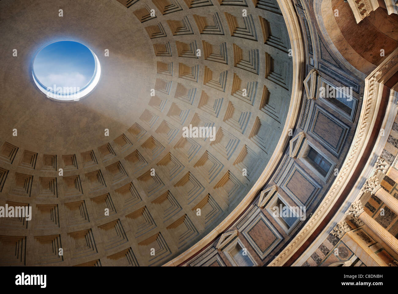 Internal part of dome in Pantheon, Rome, Italy Stock Photo - Alamy