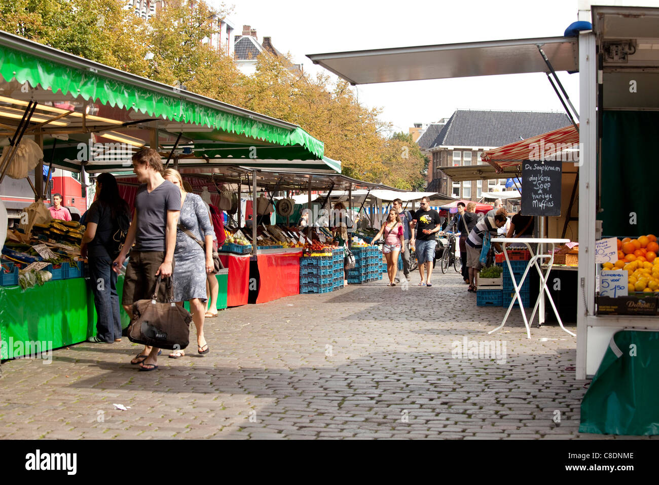 Market in Groningen in the Netherlands Stock Photo - Alamy
