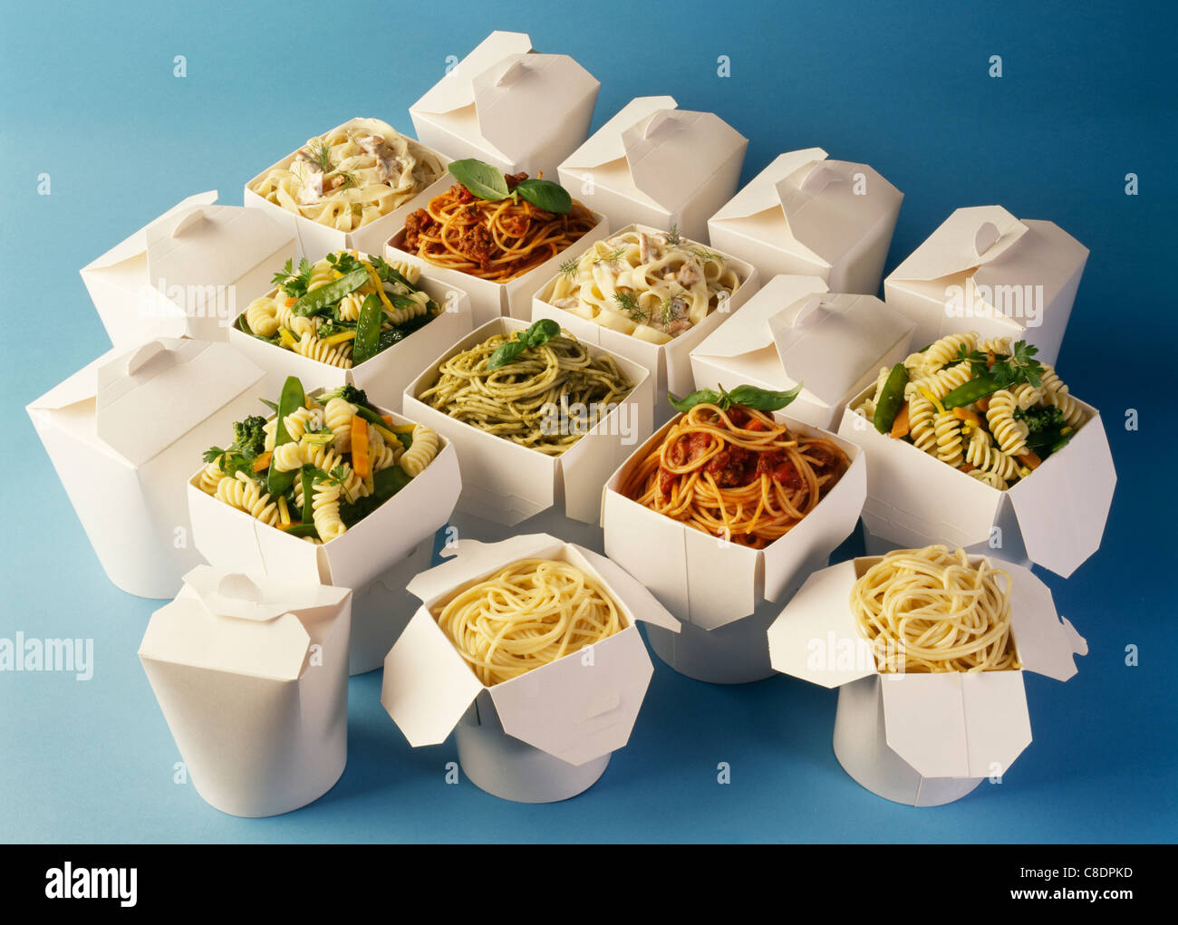 Take-away assorted noodles Stock Photo - Alamy