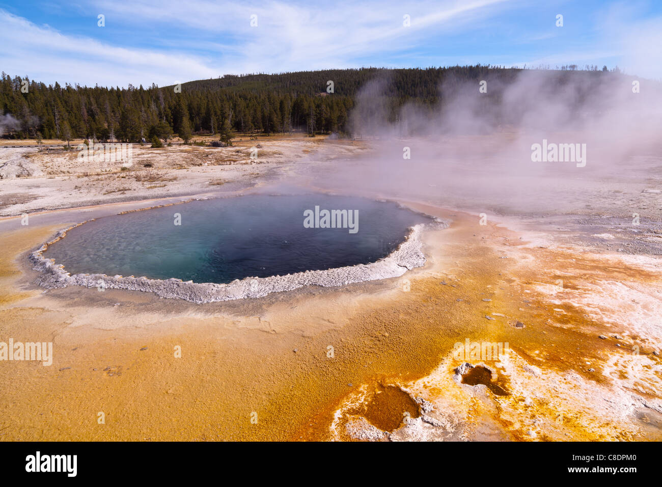 Crested Pool is a hot spring in the Upper Geyser Basin of Yellowstone ...