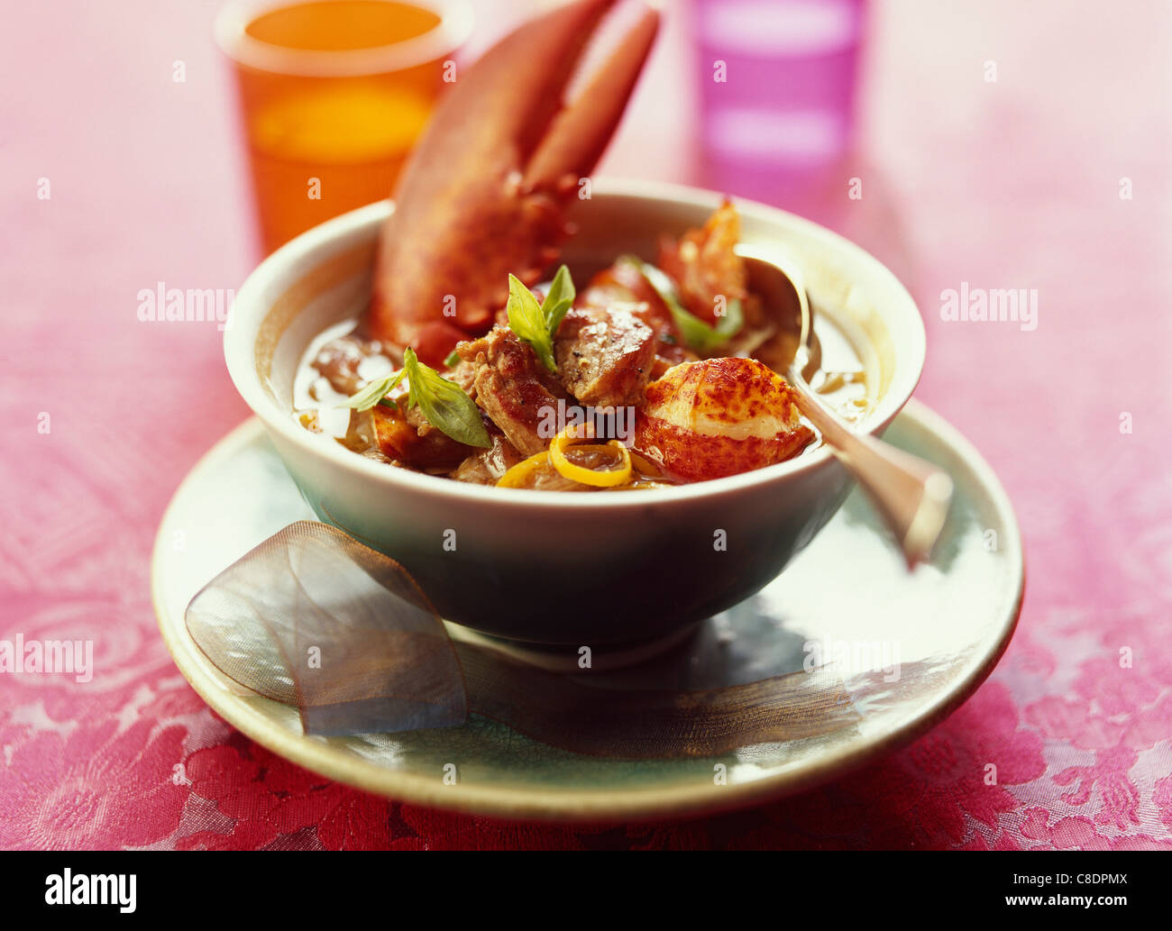 Lobster fricassée with beef fillet Stock Photo - Alamy