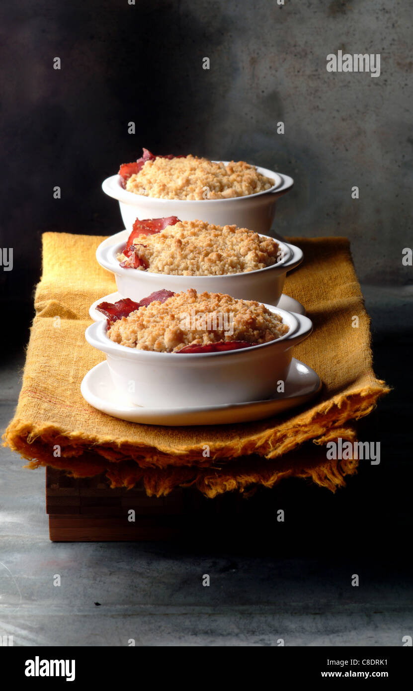 Valençay and grisons meat crumble Stock Photo - Alamy