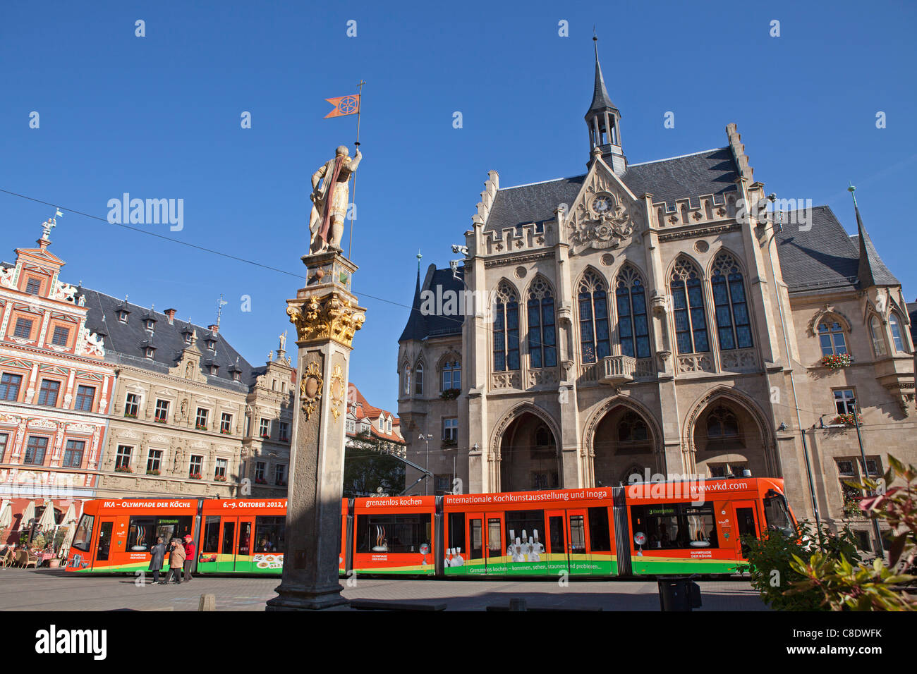 fish market and town hall, Erfurt, Thuringia, Germany Stock Photo - Alamy