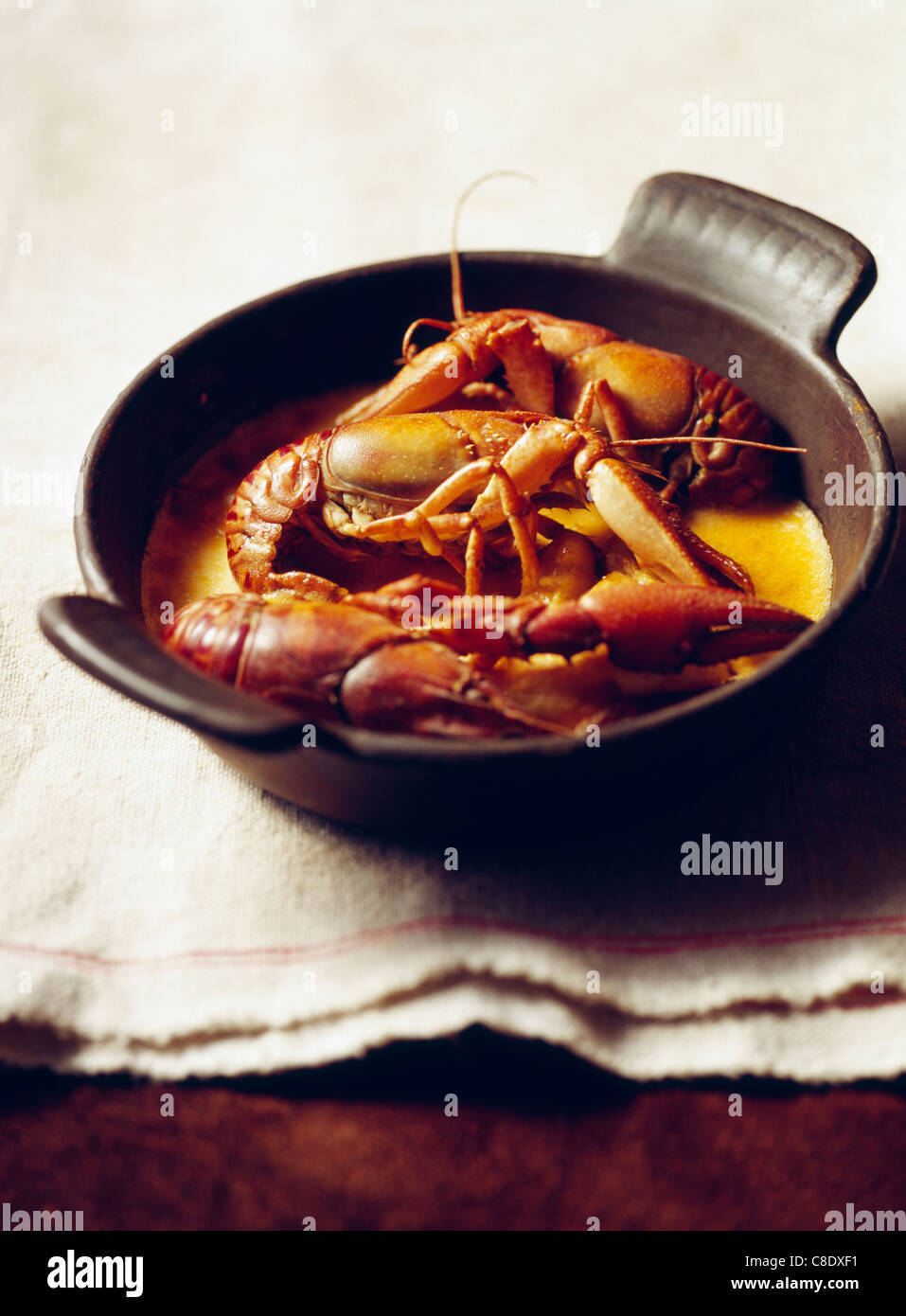 Crayfish with creamy sauce Stock Photo - Alamy