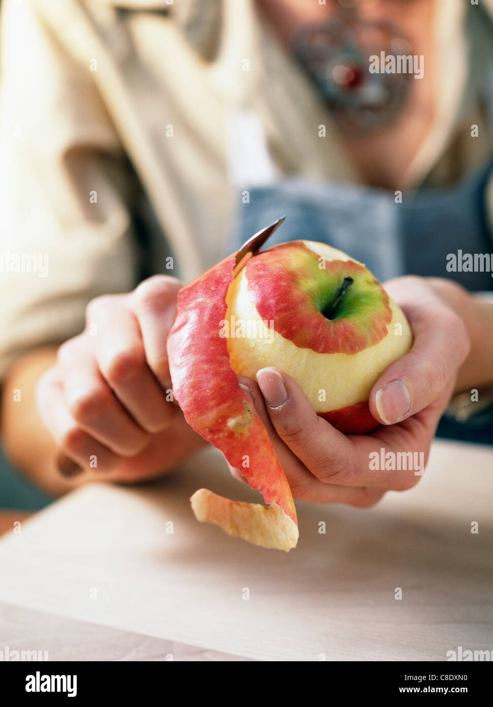 Person peeling an apple Stock Photo - Alamy