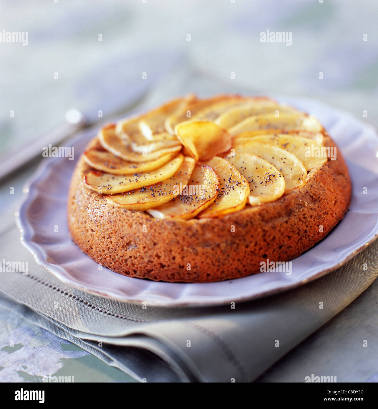 Apple and poppyseed cake Stock Photo - Alamy