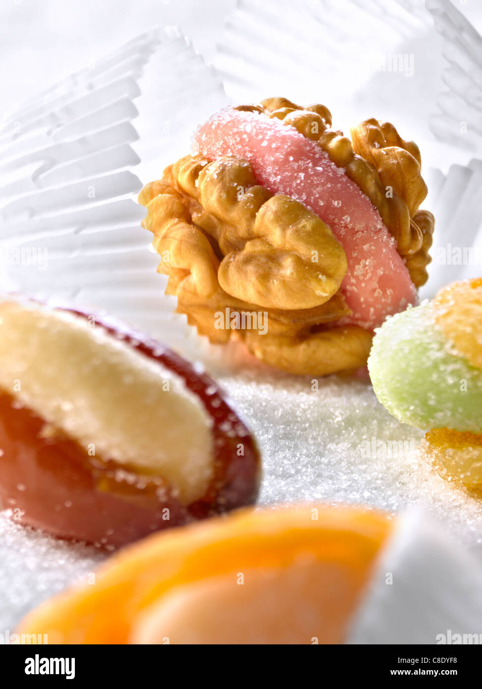 Dried fruit with almond paste Stock Photo - Alamy