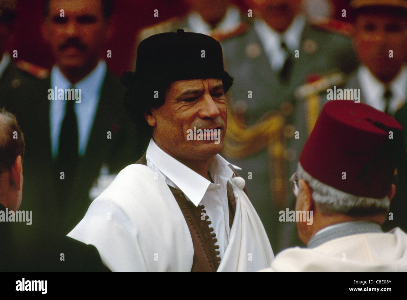 Libyan President Muammar Gaddhafi arrives in Marrakech for the ...