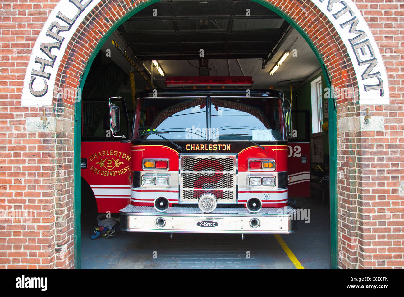 Charleston Fire Department, old town Charleston, South Carolina Stock ...