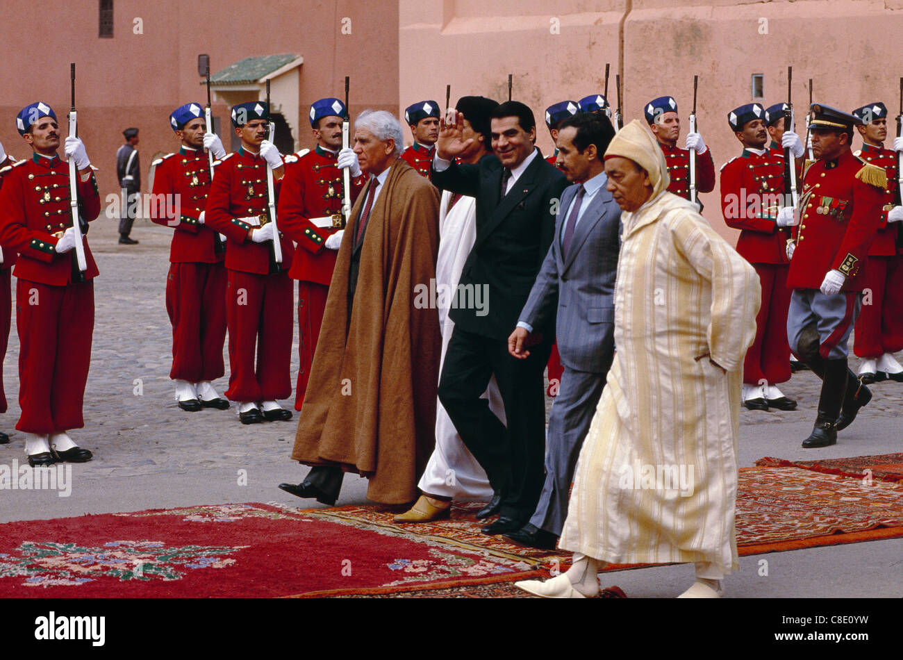 North African Leaders Gaddhafi, Benjedid, Izzedine Ben Ali, and Maaouya ...