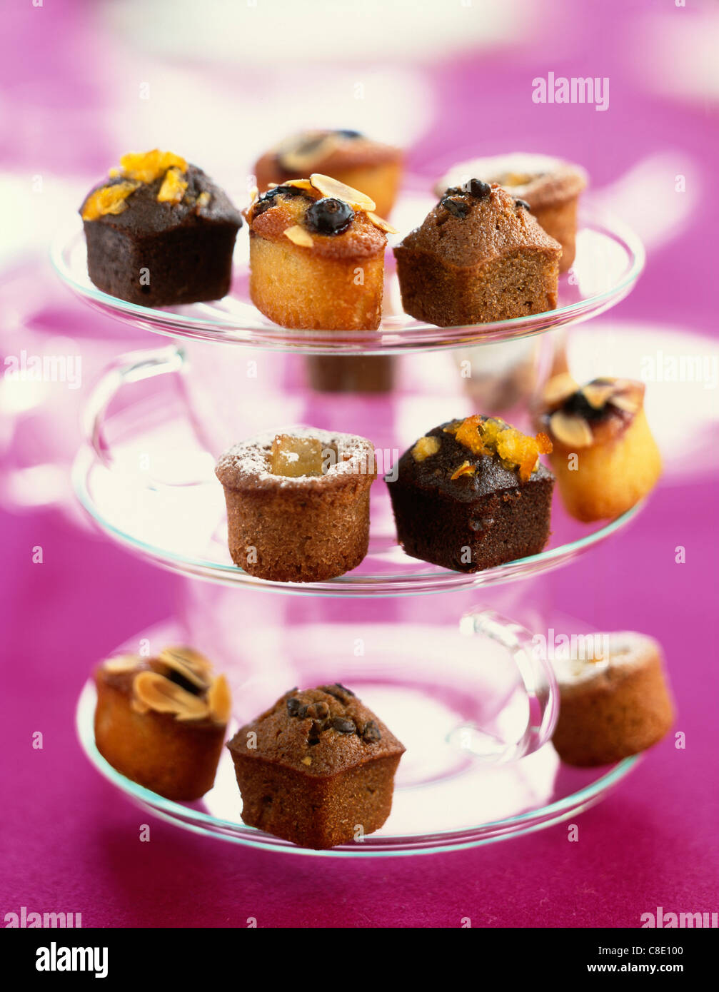 Assorted muffins on a presentation dish Stock Photo - Alamy