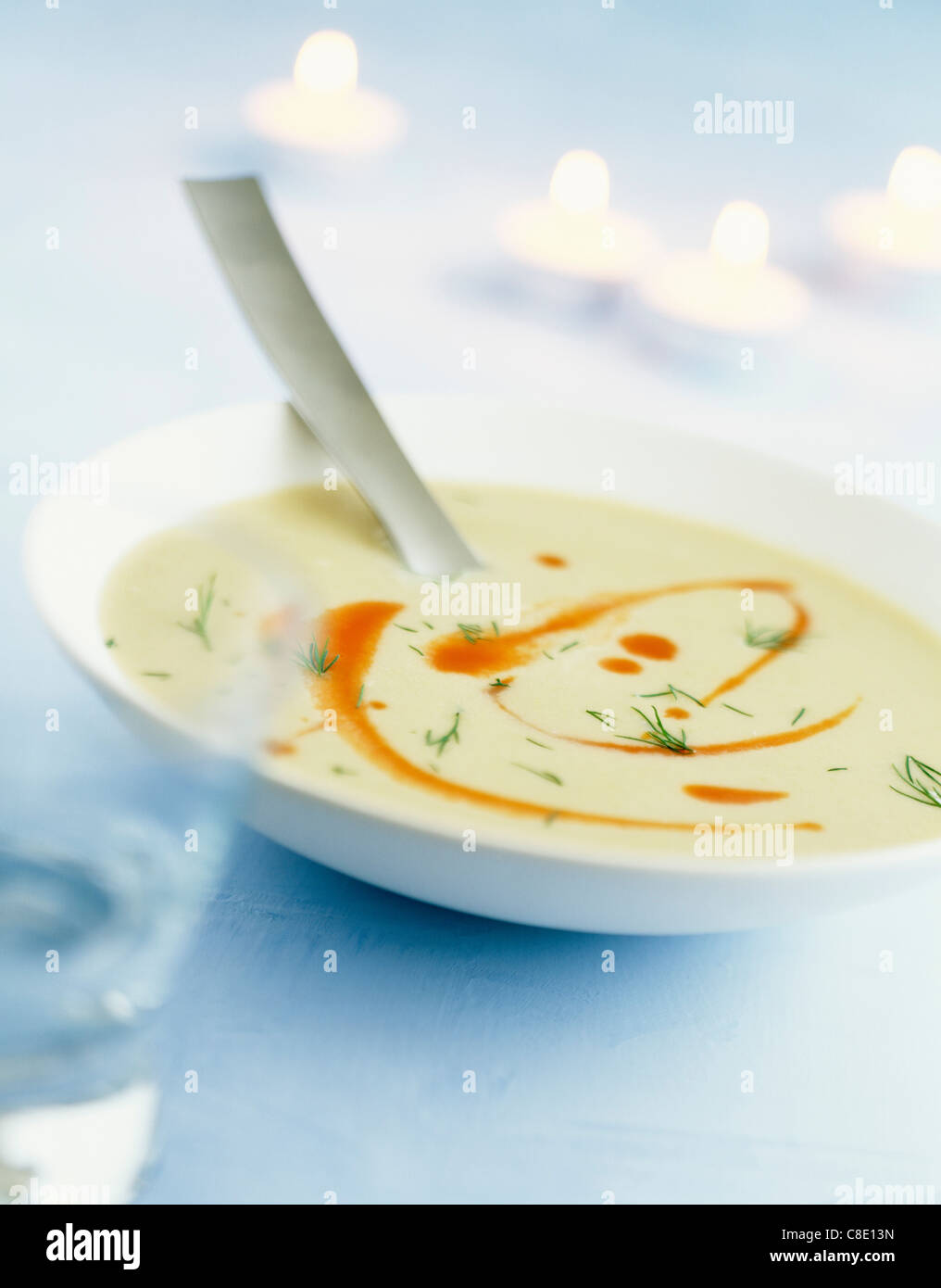 Cream of split pea soup Stock Photo - Alamy