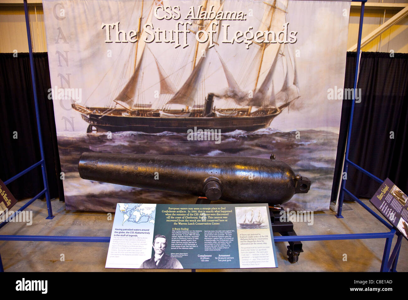 Cannon from the CSS Alabama, Confederate raider sunk during the Civil ...