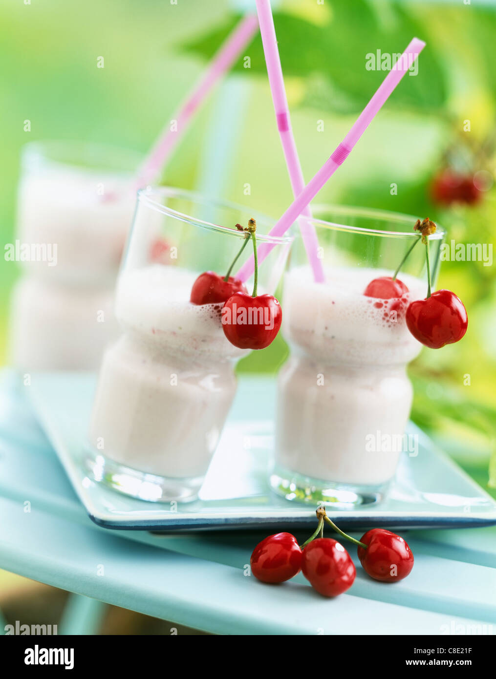 Cherry milk shake hi-res stock photography and images - Alamy