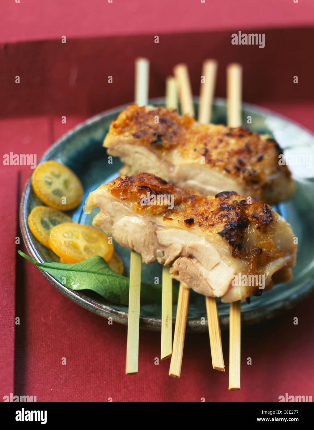 Boned chicken leg grilled with mustard Stock Photo - Alamy