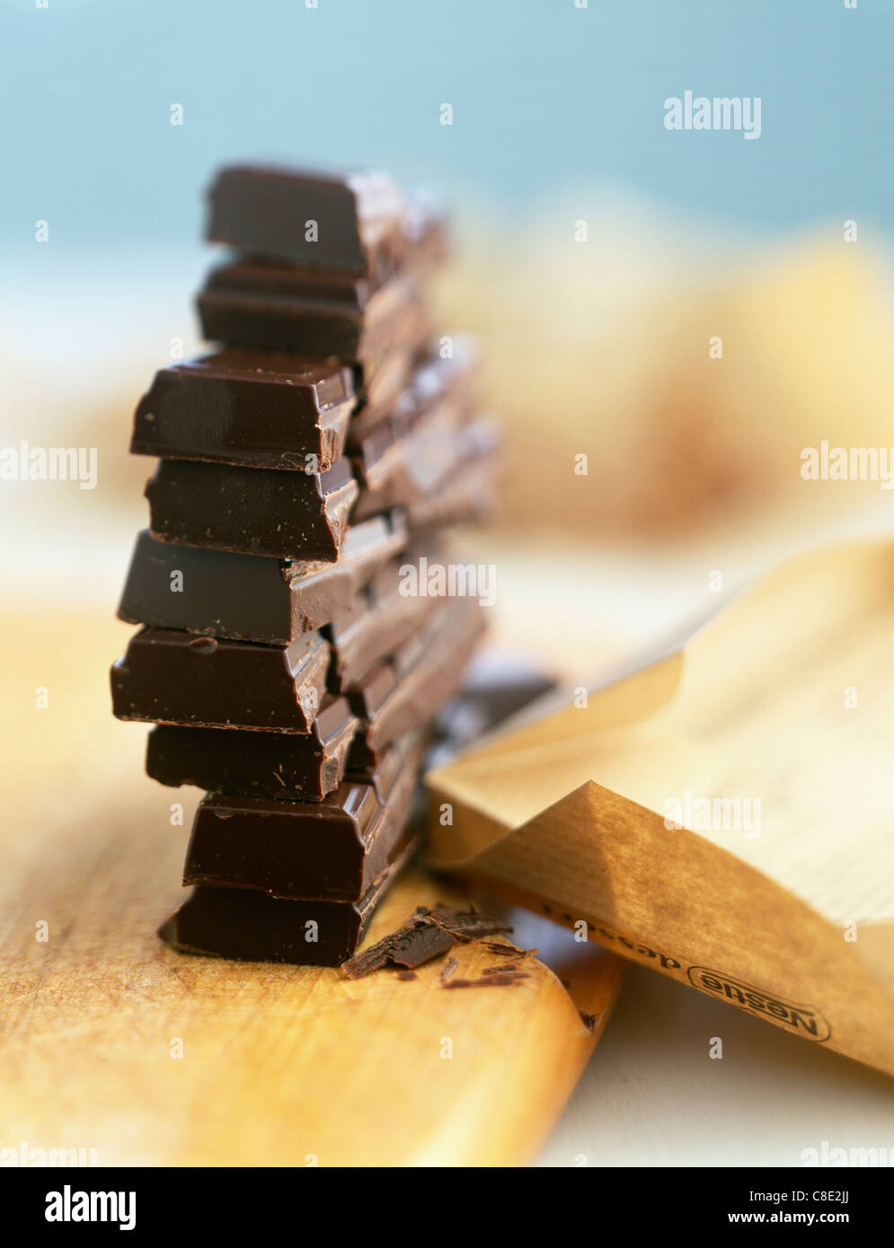 Squares of chocolate Stock Photo - Alamy