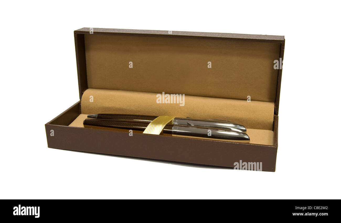pens in boxing is isolated on a white background Stock Photo - Alamy