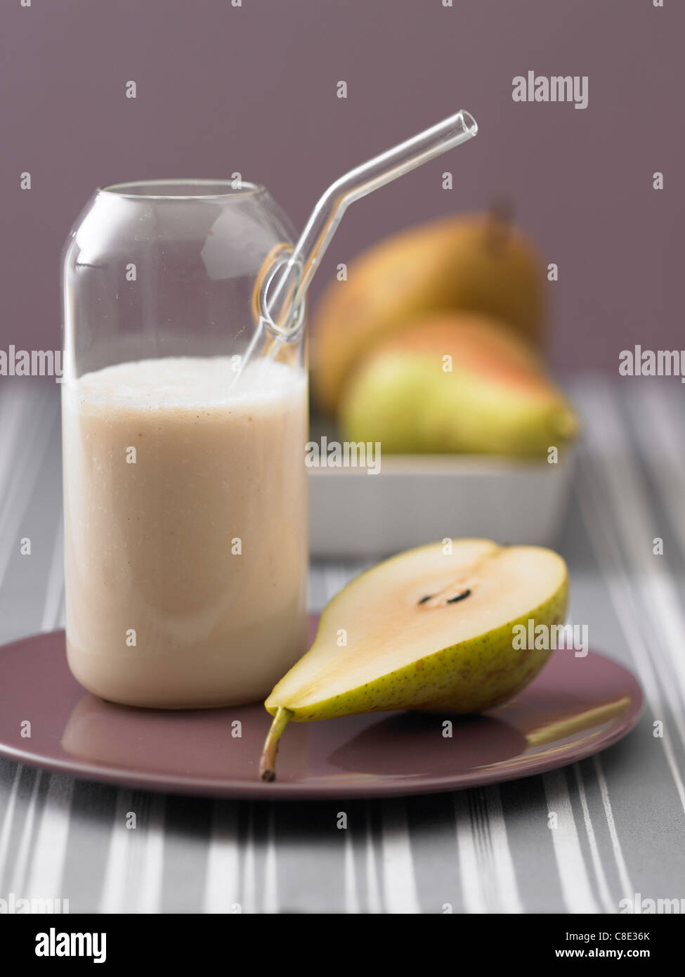 Pear milk shake Stock Photo - Alamy