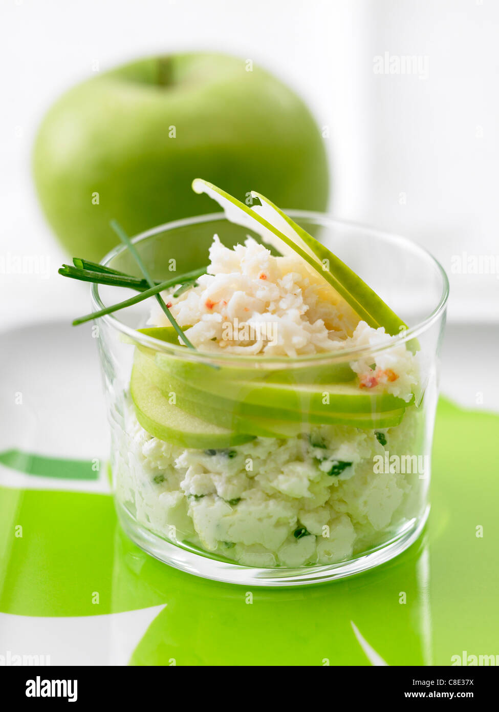 Crab meat and green apple verrine Stock Photo - Alamy