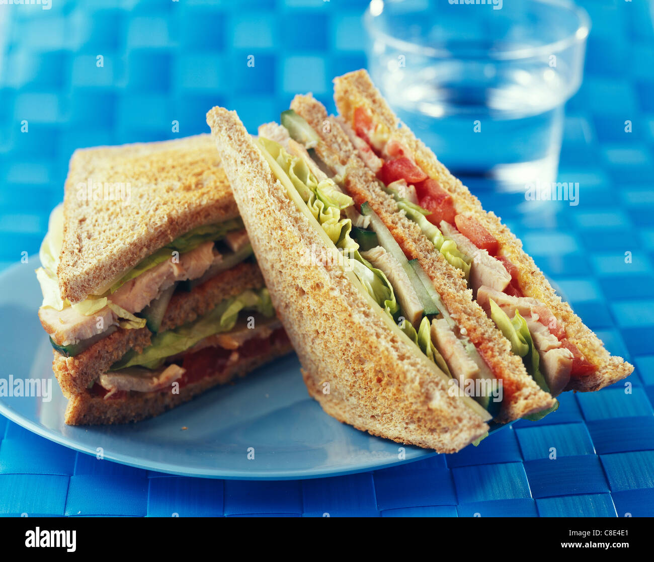 Roast pork club sandwiches Stock Photo - Alamy
