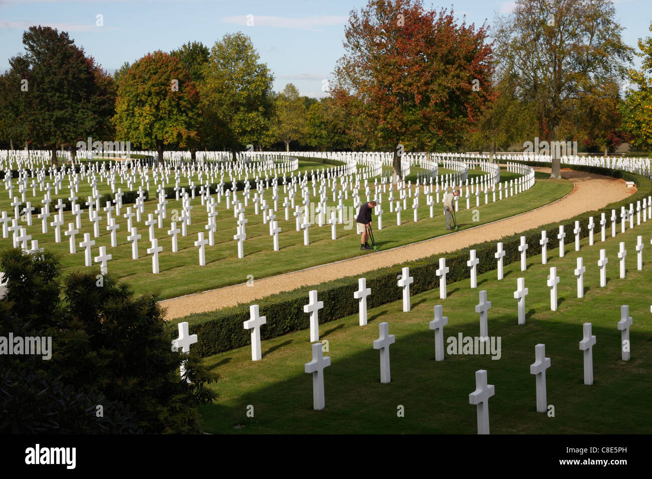 Rows of Headstones at the American Cemetery Cambridge Stock Photo - Alamy