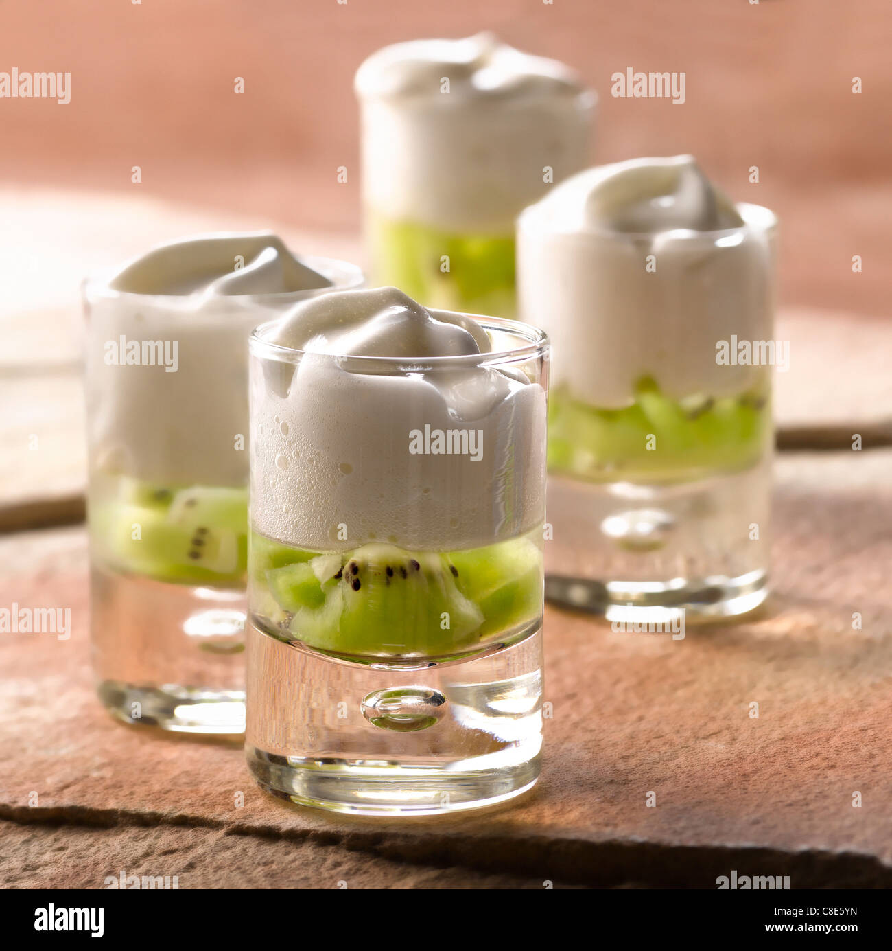 Lemon Espuma with fresh kiwi Stock Photo - Alamy