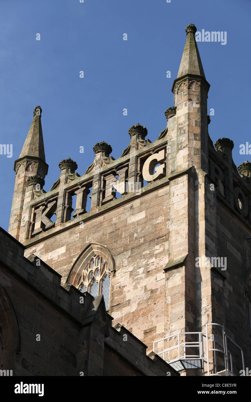 Town of Dunfermline, Scotland. Close up view of the Dunfermline Abbey ...