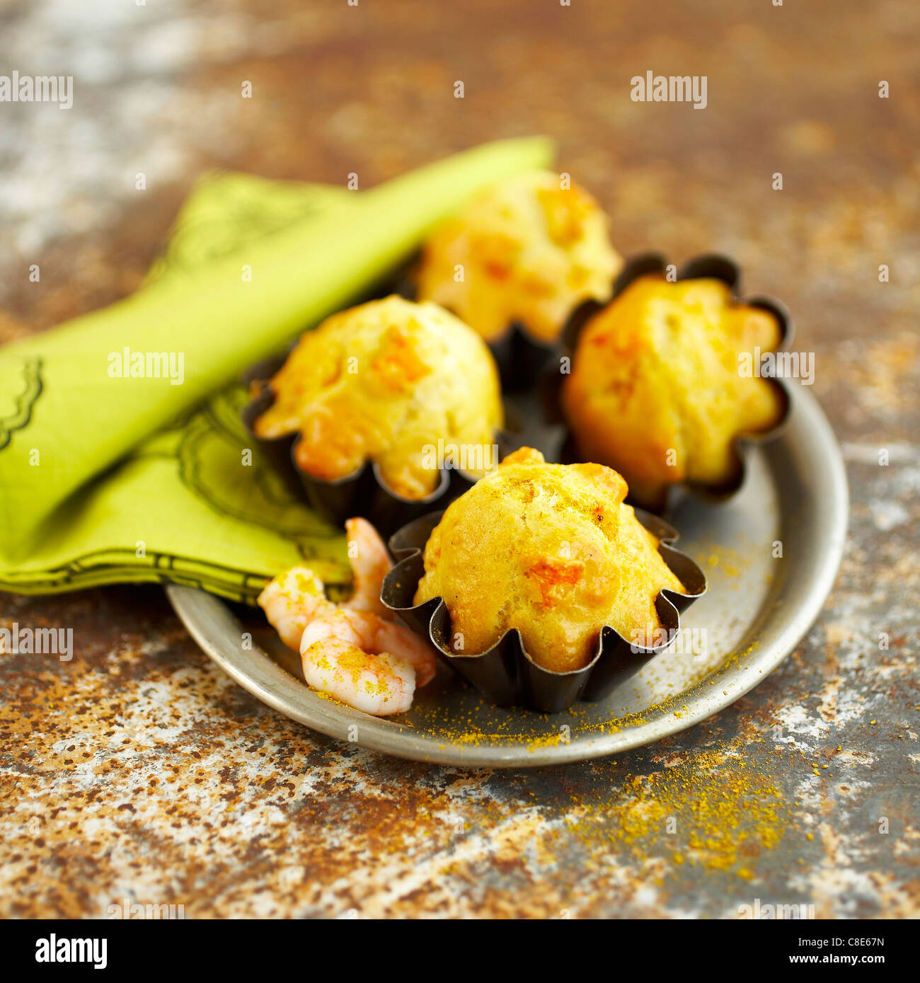 Shrimp and curry Madeleines Stock Photo - Alamy