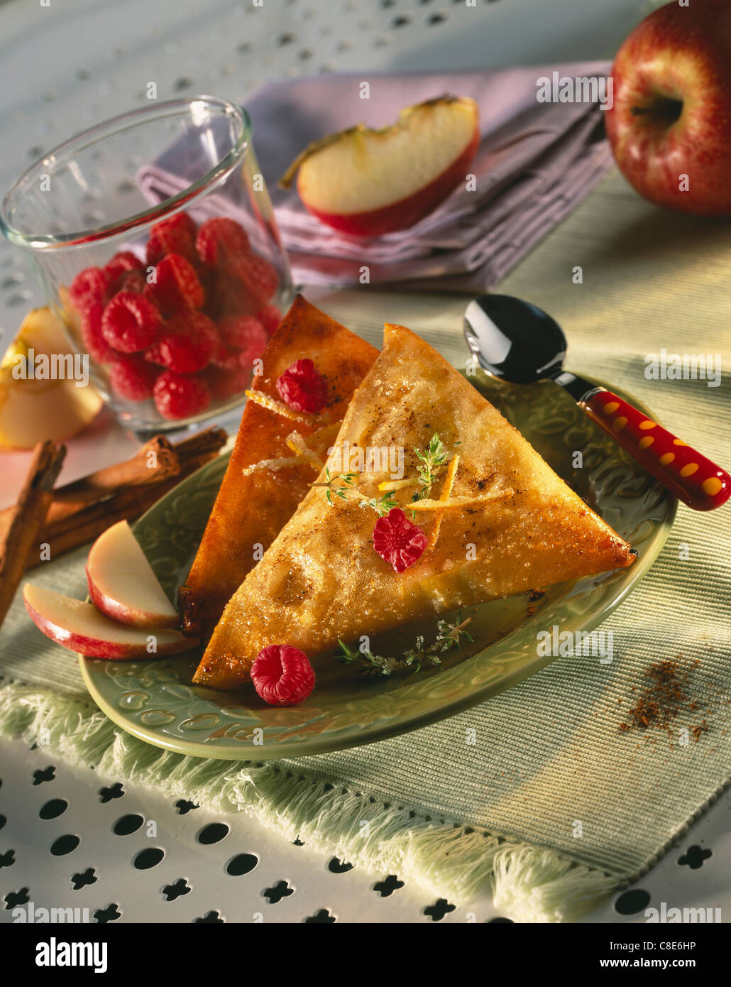 Summer fruit filo pastry pies Stock Photo - Alamy