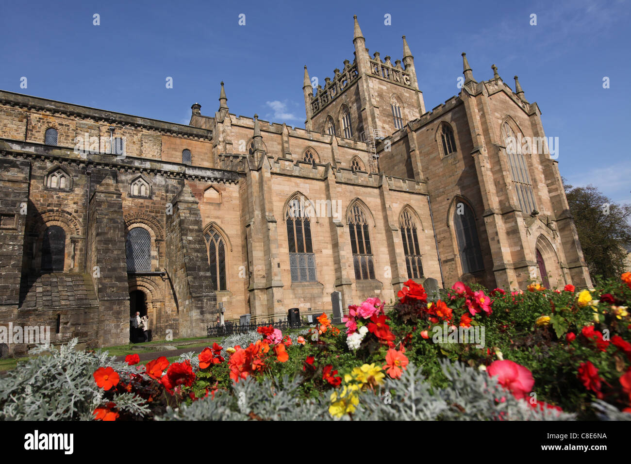 Town of Dunfermline, Scotland. Picturesque view of the south façade of ...