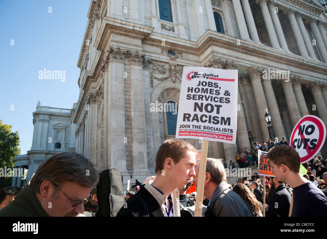 Anti racist banner, Occupy London Protest at Saint Paul's cathedral 15 ...