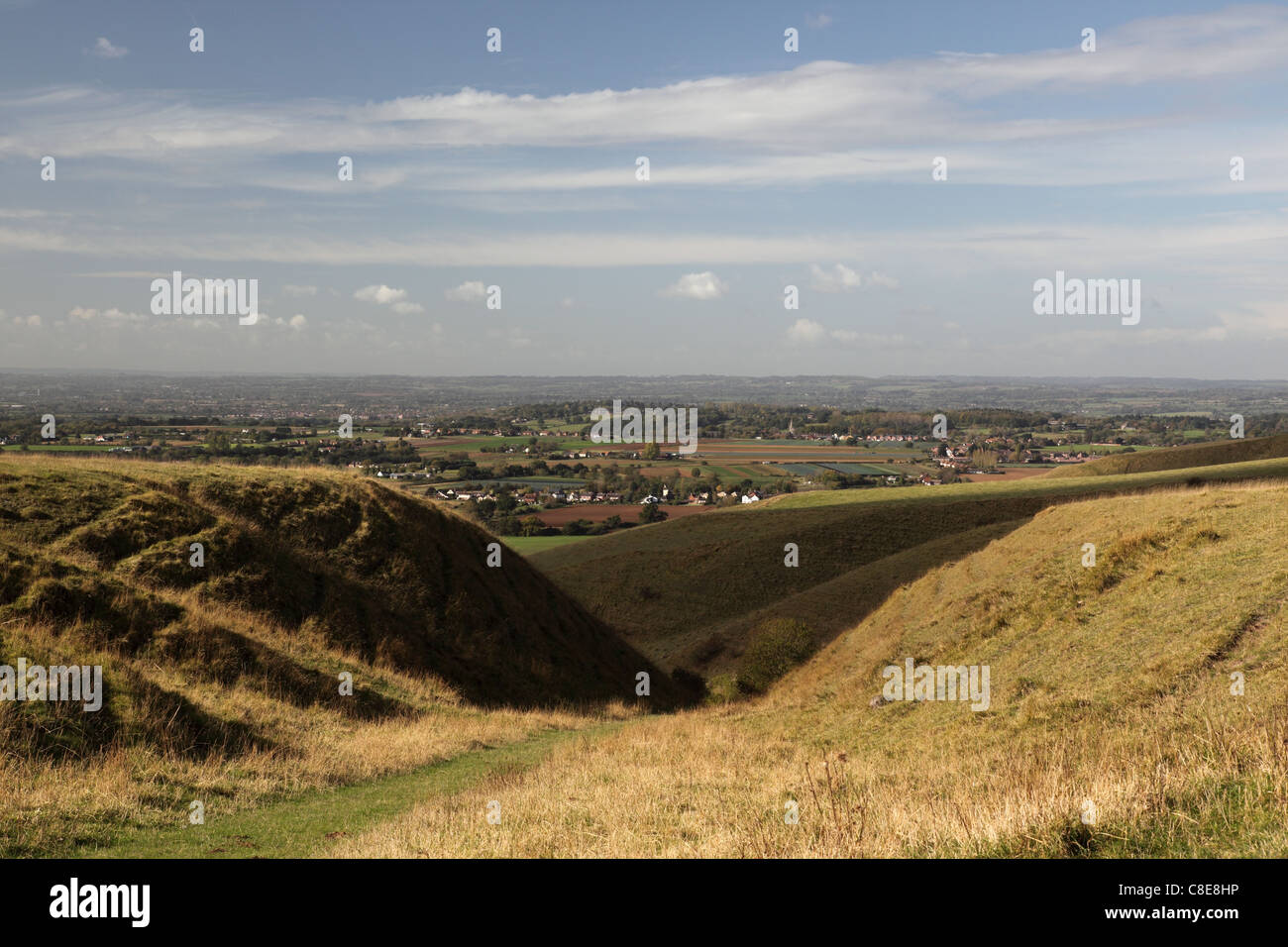 Oliver's Castle an iron age hill fort, Roundway Hill, near Devizes ...