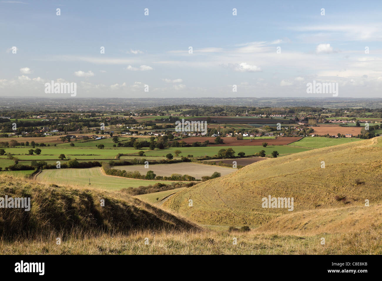 View from Oliver's Castle an iron age hill fort, Roundway Hill, near ...