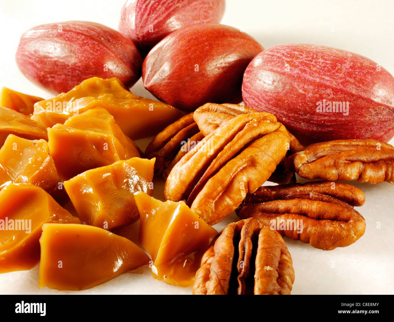Toffee chunks & Pecan Nuts Stock Photo - Alamy