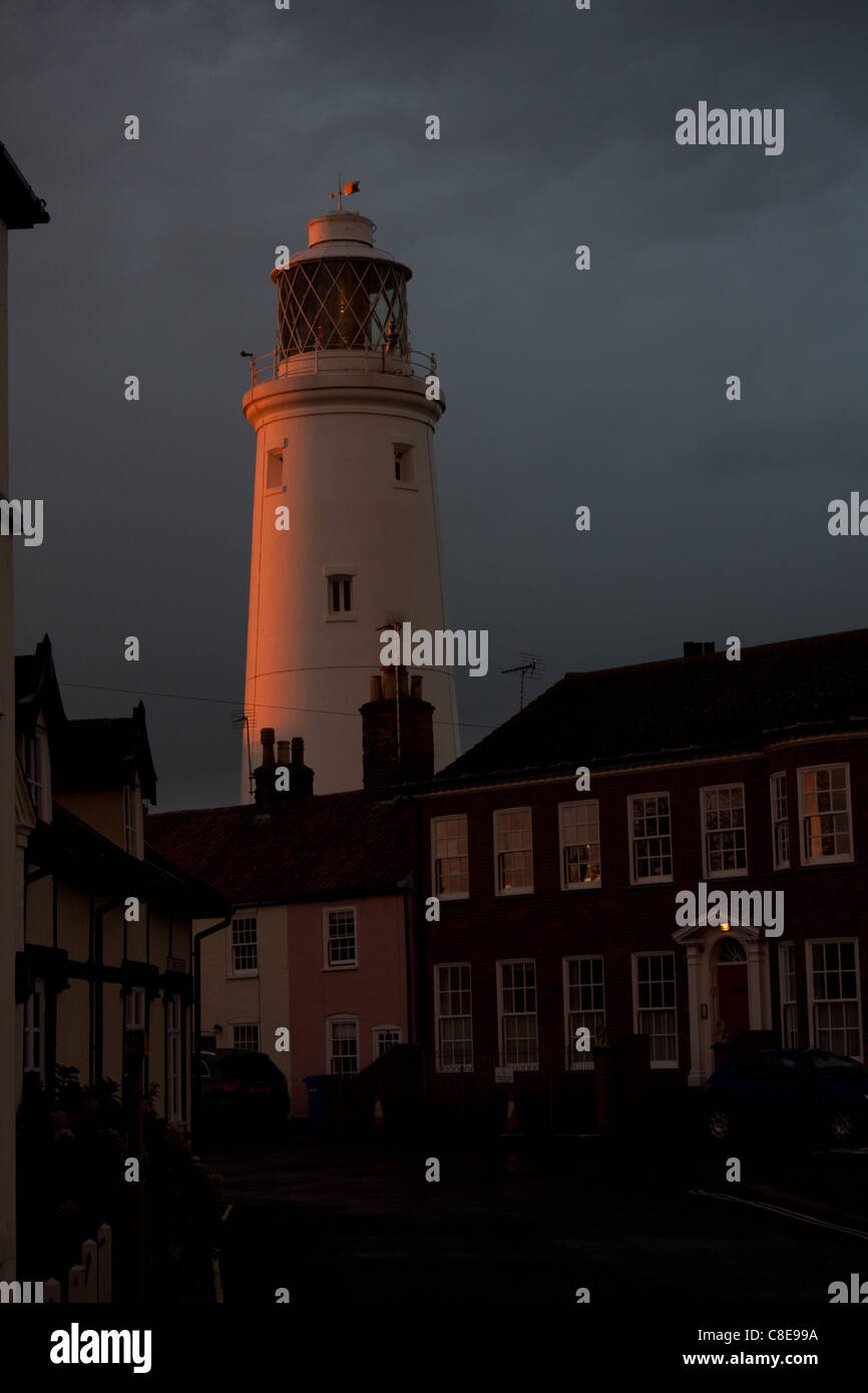 The lighthouse at Southwold in Suffolk at dusk Stock Photo - Alamy