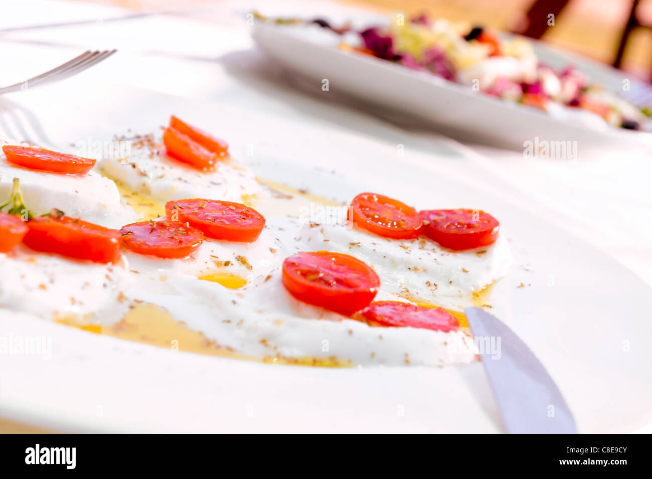 caprese salad in a outdoor restaurant table Stock Photo - Alamy